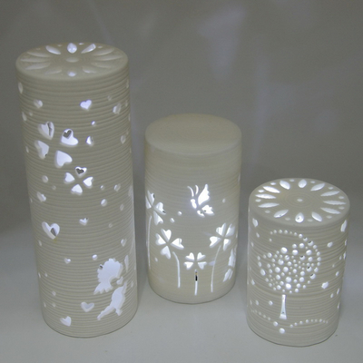 Graceful Custom Pattern Embossed Design Home Decor Ceramic Night Light ...