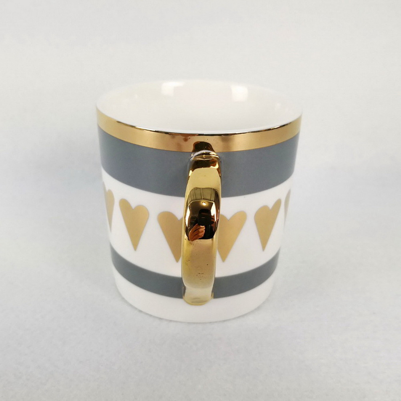 Flower Design Ceramic Mug with Real Gold Handle And Rim - Buy 500ml ...