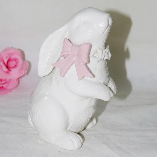 Decorative Ceramic Rabbit Figurine Easter Gift Rabbit - Buy white ...