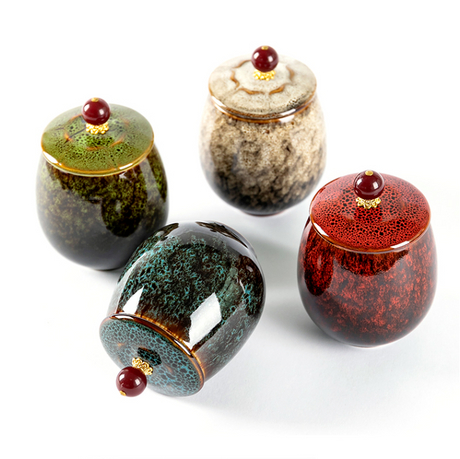 Kiln Change Ceramics Storage Sealed Jar with Cover Tea Caddy Home Tea ...