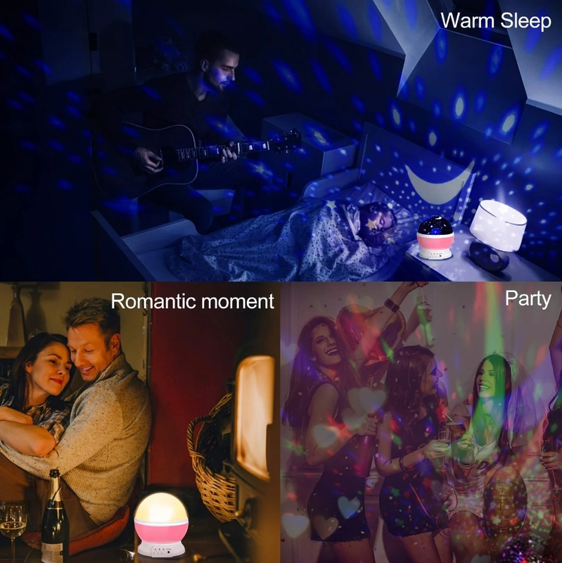 LED Rotating Starry Sky Night Light Projection Lights Children Kids ...