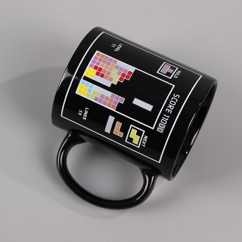 Custom Logo Printed Black Ceramic Magic Cup Color Changing Magic Mugs ...