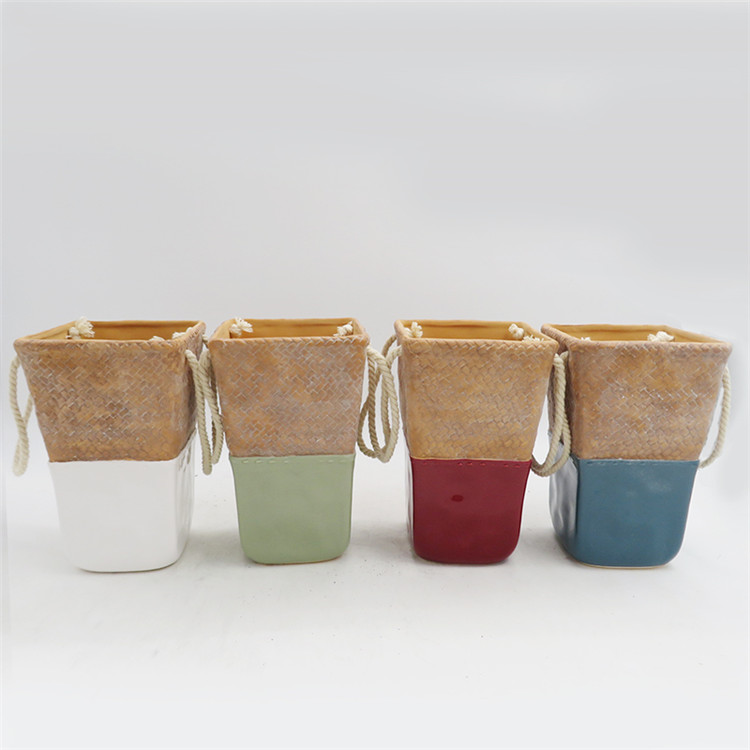 Hot new products straw plaited article handmade barrel Ceramic Indoor ...