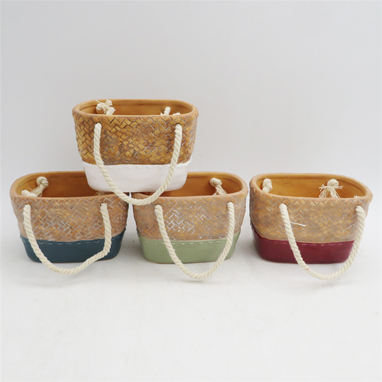 Hot new products straw plaited article handmade barrel Ceramic Indoor ...