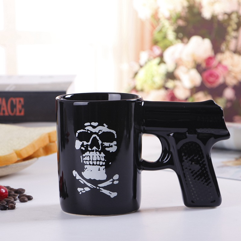 Vintage Unique Design Gun Shaped Handle Ceramic Mug - Buy 3d souvenir ...
