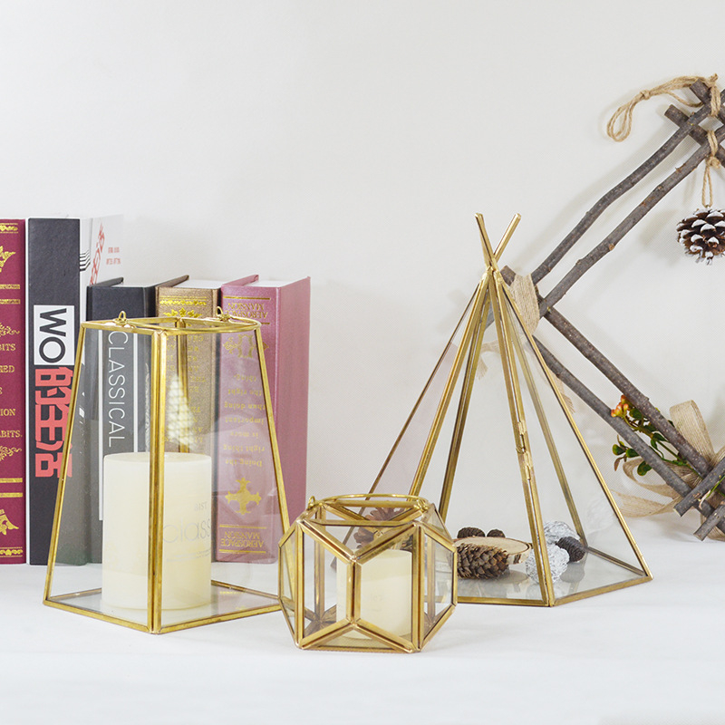 Decorative Geometric Glass Lantern - Buy candle lantern metal glass ...