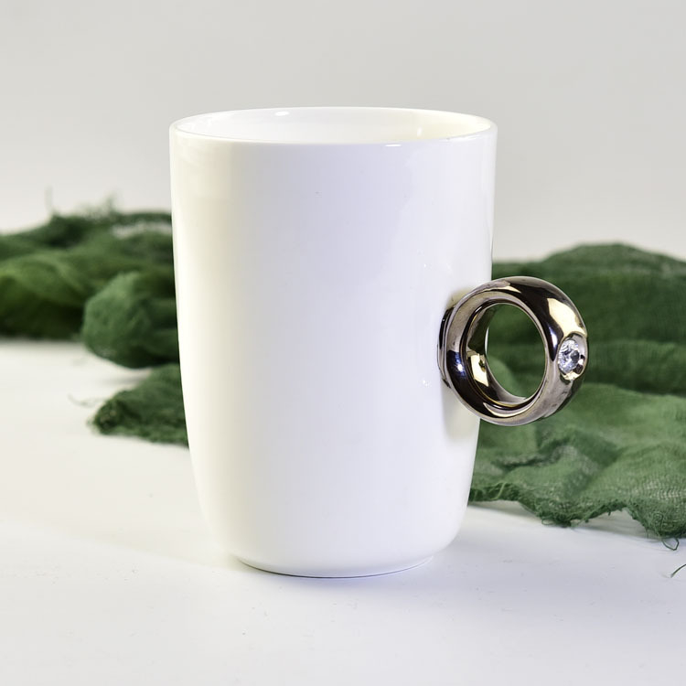 Ceramic Straight Body Mug Bone China Diamond Mug Custom Advertising ...