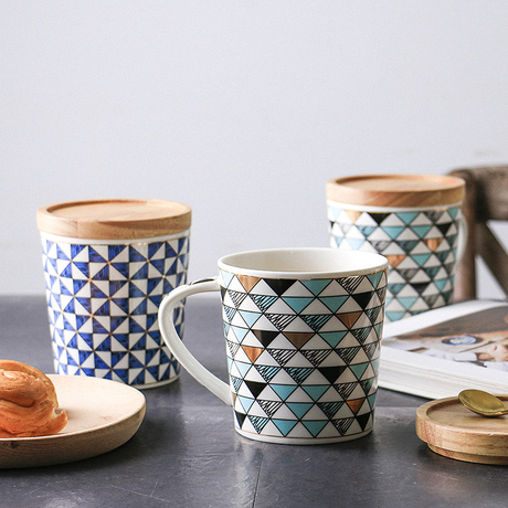 Matte Ceramic Mug Coffee Mug Milk Mug Geometric Triangle Mug - Buy ...