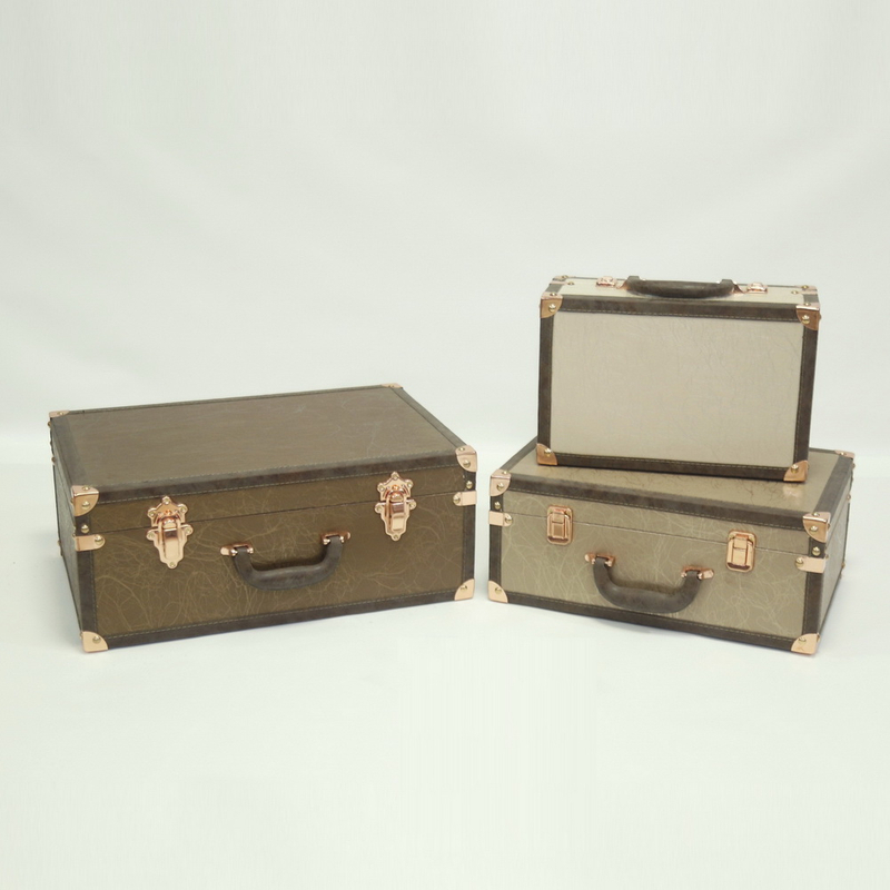 PU Leather Suitcase Wood Frame Old Fashioned Vintage Suitcase - Buy ...